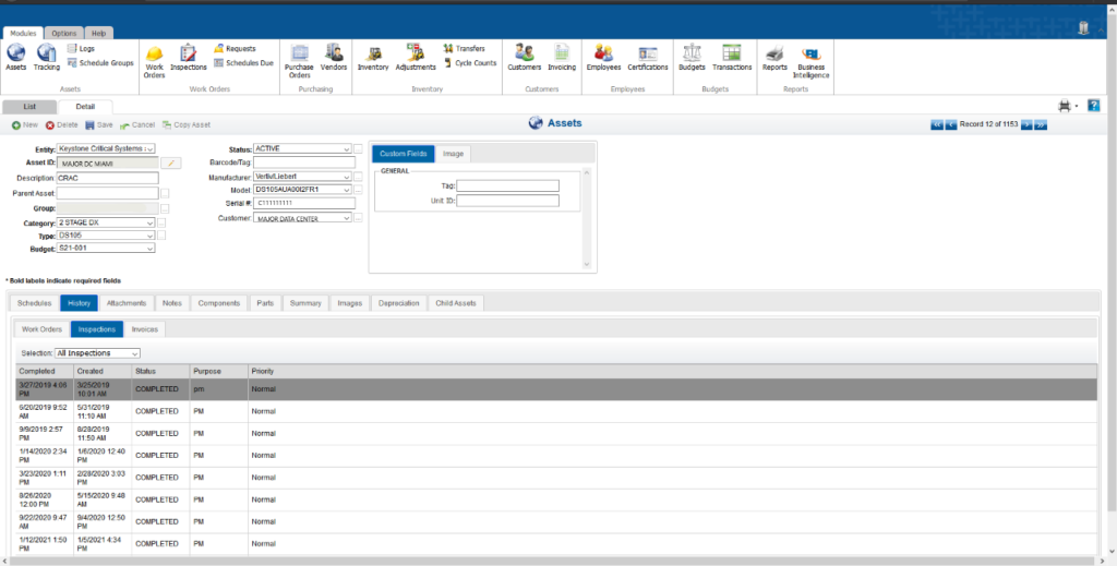 Electronic Work Ticket for Data Center Asset Management - Keystone CSA